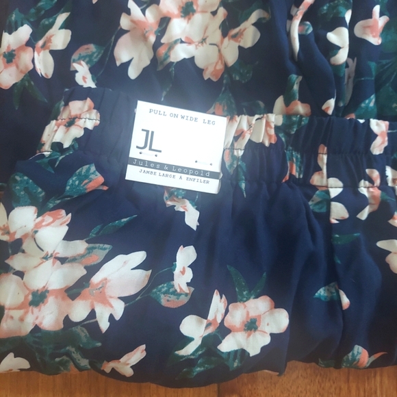 Jules & Leopold | Pants & Jumpsuits | Navy Blue Floral Wide Leg Pant ...